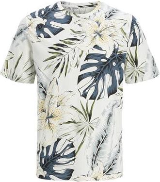 Jack & Jones Jjhawaii AOP Tee SS Crew Neck, Cloud Dancer, XL Hommes