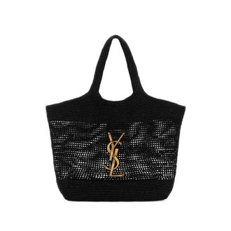 Saint Laurent Raffia Icare Shopping Tote Bag