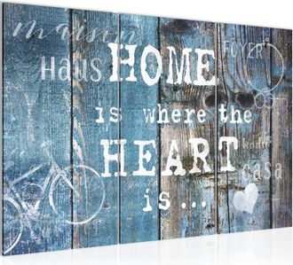 Runa Art Wandbilder Home Bild XXL Wohnzimmer Grau T&uuml;rkis Vintage 120 x 80 cm 3 Teilig 023031a