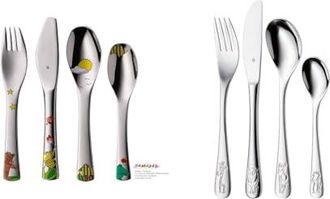 WMF Janosch Kinderbesteck Set 4-teilig, Kinderbesteck Edelstahl & Safari Kinderbesteck Set 4-teilig, Kinderbesteck Edelstahl