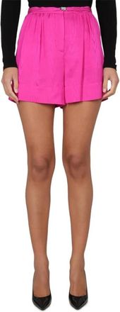 Moschino Femme, Shorts, Rose, Taille: 34 FR Shorts Amples Taille Haute avec Ceinture