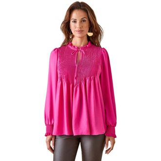 Daxon by - Blouse satin &agrave; plis nervur&eacute;s