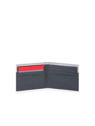 Piquadro Mens Wallet Grey Black Leather Bags