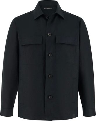Boggi Milano Homme, Vestes, Noir, Taille: 2XL Link Shirt Jacket