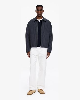 Arket Rei&szlig;verschlussjacke Aus Baumwollmischung -Blau