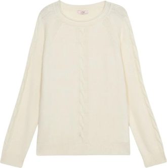 Oltre Femme, Pulls, Blanc, Taille: 46 FR Pull &agrave; manches longues en m&eacute;lange de cachemire