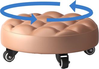 Generic Bodensitz - Liegestuhl aus PU-Leder, Liegestuhl mit Rollen | niedrige H&ouml;he mit 4 R&auml;dern, Bodenstuhl f&uuml;r die Reinigung des Hauses, im Freien, Garage
