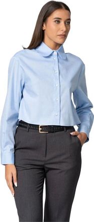 Kocca Femme, Blouses et Chemises, Bleu, Taille: 44 FR Chemise courte professionnelle &agrave; manches longues