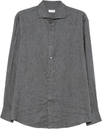 Brunello Cucinelli Homme, Chemises, Gris, Taille: 2XL Chemise boutonn&eacute;e
