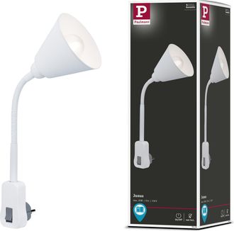 Paulmann 95428 Steckerleuchte Junus mit Flexarm max. 20 Watt Lampe Wei&szlig; Metall, Kunststoff Licht E14 ohne Leuchtmittel