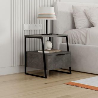 Decortie Decortie Pal Table de nuit moderne gris r&eacute;tro multi-usages