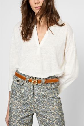 Gerard Darel T-shirt tunisien en lin - GRETTA - Ecru