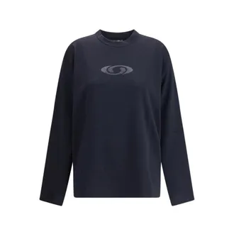 Maison Margiela Motomesh LS Crewneck - - Tops - Damen - Schwarzk - S