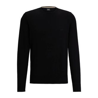 HUGO BOSS Schwarzer Rundhals-Pullover - - Knitwear - Herren - Schwarzk - 2XL