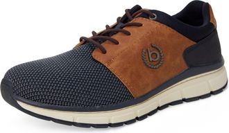 Bugatti Herren-Slipper-332-AOS61,Dark Blue/Cognac,42