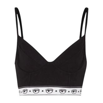 Chiara Ferragni Roter Bralette mit Maxi-Logomania-Band - - Underwear - Damen - Schwarzk - L