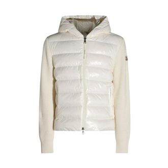 Moncler Nylonjacke mit &Auml;rmeln aus Wolle und Kaschmir-Mischung - - Jackets - Herren - Wei&szlig; - S