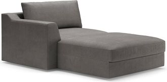 Maison Belfort home24 Recamiere Grau/Grau Webstoff Palila 139 x 90 x 199cm Armlehne davorstehend links Modern