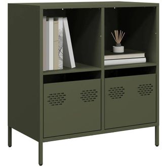 vidaXL Buffet vert olive 68x39x73,5 cm acier lamin&eacute; &agrave; froid - Vidaxl