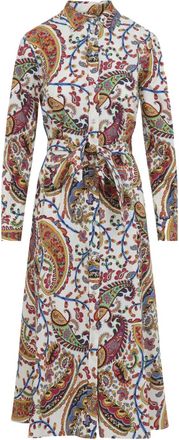 Etro robe-chemise mi-longue &agrave; motif cachemire - Blanc