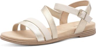 s.Oliver Damen Sandalen flach Bequem Sommer, Gold (Champagne Comb), 37 EU