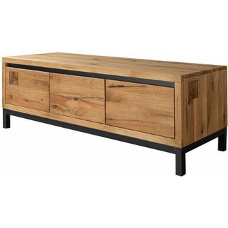 Massivmoebel24 TV-Board Wildeiche 153x55x54 natur ge&ouml;lt villanders 150