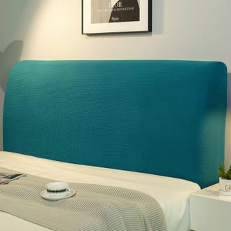 Generic Dehnbarer staubdichter Bettkopfteil Bezug Schutz in voller Gr&ouml;&szlig;e und einfarbigem Kopfteil Bezug Schutz f&uuml;r Schlafzimmerdekoration Blau Volle L&auml;nge: 11