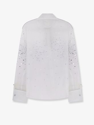 Retrof&ecirc;te Womens Shirt With All-Over Rhinestone Details Green Nylon