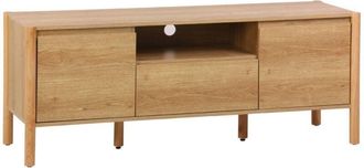 Sweeek Meuble TV décor bois 2 portes 1 tiroir 140cm naturel - 140 x 42 x 55 cm - Harmony