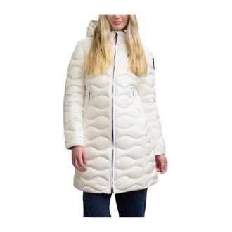 Blauer Langer Daunenparka - - Coats - Damen - Wei&szlig; - L