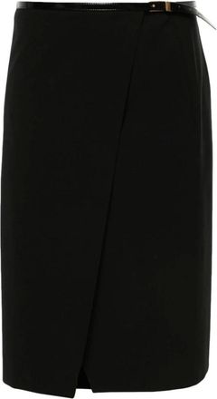 Philosophy di Lorenzo Serafini Femme, Jupes, Noir, Taille: 40 FR Wrap Midi Skirt
