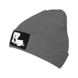 Generic Carte De La Louisiane H&eacute;ron Homme Femme Bonnets Hiver Souple Bonnet De P&ecirc;cheur Confortable Skull Cap pour Cyclisme Casque Moto Jogging