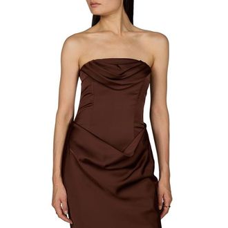 Rotate Robe corsage sans manches satin&eacute;e