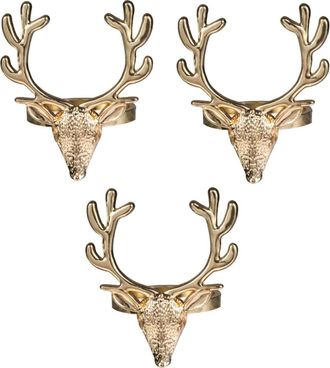 Pretyzoom 3er-Sets Serviettenhalter Aus Legierung Weihnachtliche Serviettenschnalle Elegante Tischdekoration Robustes Material Anmutiges Abendessen-Set 4 Stück 