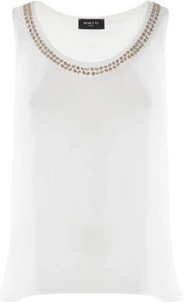 Nenette Femme, Tops, Blanc, Taille: 40 FR Hauts sans manches