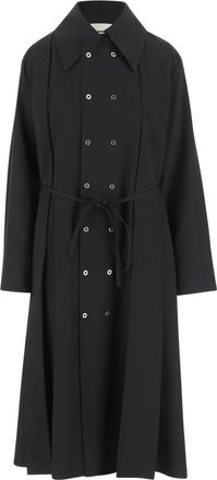 Jil Sander Femme, Manteaux, Noir, Taille: 40 FR Manteau en laine avec ceinture