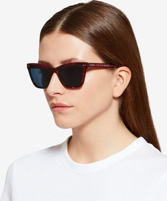 Isabel Marant Lunettes De Soleil Leyna - Femme - Marbr&eacute; Rouge-bleu - Isabel Marant