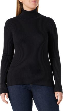 Selected SELECTED FEMME Damen Slflydia Costa Knit Rollneck B Langarmshirt, Schwarz, S EU