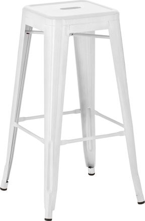 Clp Barhocker Joshua I Stapelbarer Tresenhocker aus Metall I Barstuhl mit Fu&szlig;st&uuml;tze I Sitzh&ouml;he 76 cm I Stapelhocker, Farbe:wei&szlig;