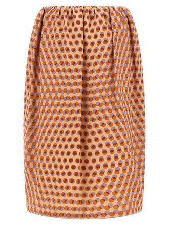 Dries Van Noten Womens Multicolor Silk Midi Skirt