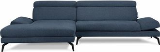 Konsimo Renar Ecksofa Modern, 4 Sitzer, bewegliche Kopfst&uuml;tze, blau - Konsimo
