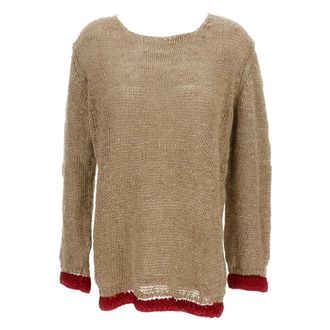 Comme Des Gar&ccedil;ons Femme, Pulls, Beige, Taille: 38 FR Maille &agrave; Manches Longues et Col Rond