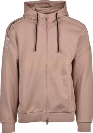 Emporio Armani Emporio Armani Ea7, Homme, Sweatshirts et sweats &agrave; capuche, Brun, Taille: 3XL SweaT-shirt zipp&eacute;