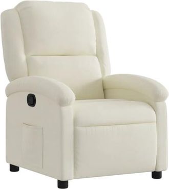 vidaXL Fauteuil inclinable en Velours crème