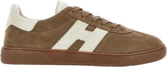 Hogan Low-Top Sneaker - Lace-Up Brown Sneakers With Contrasting White Acce - Gr. 6_5 - in Braun - f&uuml;r Damen