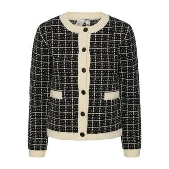 Y.A.S Metallic-Strickjacke - - Knitwear - Damen - Schwarzk - XS