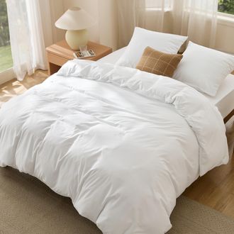 Bedsure Bettw&auml;sche 260x240 3teilig Wei&szlig; - 1 Bettbezug 260x220 cm + 2 Kissenbez&uuml;ge 65X65 cm, &Ouml;KO-TEX Bettw&auml;sche-Sets Wei&szlig; Polyester Mikrofaser mit Rei&szlig;verschlu