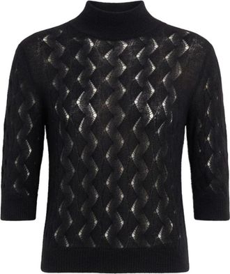 Dondup Femme, Pulls, Noir, Taille: 36 FR Pull Col Polo Slim