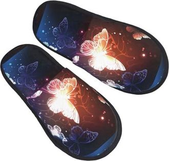 Generic Respirant Pantoufles en Feutre Papillon nocturne lumineux Maison Pantoufles Confortable Chaussons Homme pour Femme Adulte Homme M