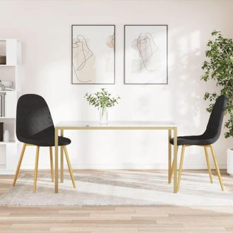 vidaXL Chaises &agrave; manger lot de 2 Noir Velours Vidaxl